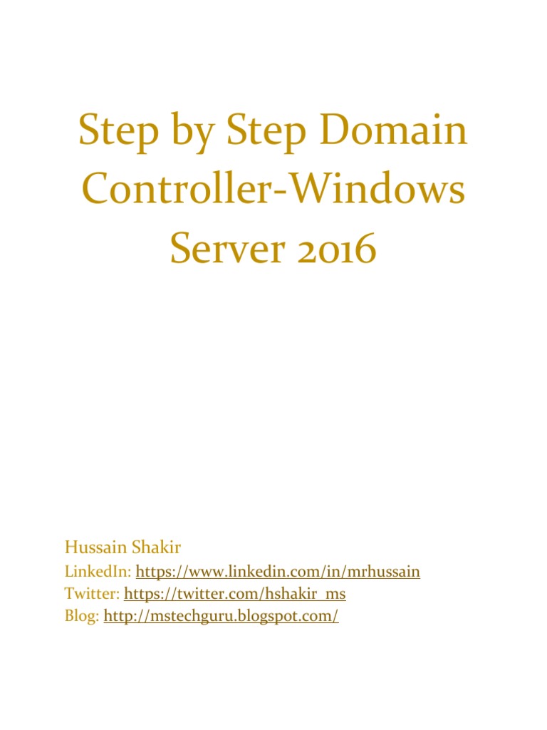 Step-by-Step Domain Controller Setup | PDF | Microsoft Certified ...