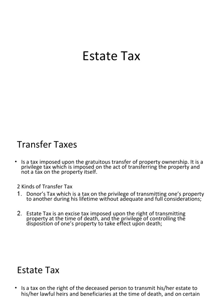 Estate Tax Version 1.0 | PDF | Marriage | Will And Testament