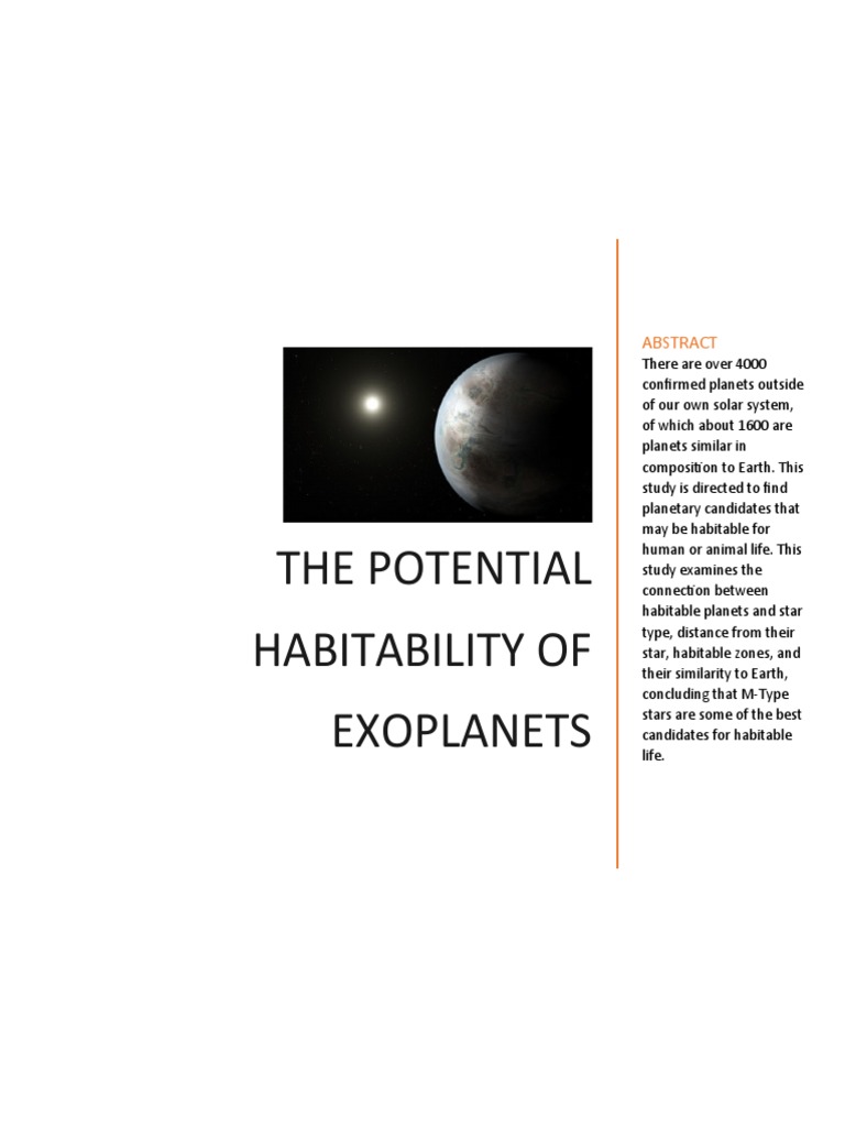 The Potential Habitability of Exoplanets | PDF | Exoplanet | Planetary ...