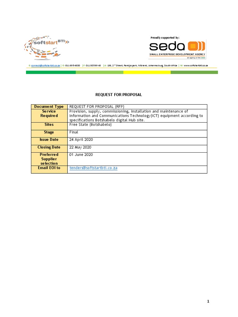 RFP Digital-Hubs ICT | PDF | Computing And Information Technology | Science