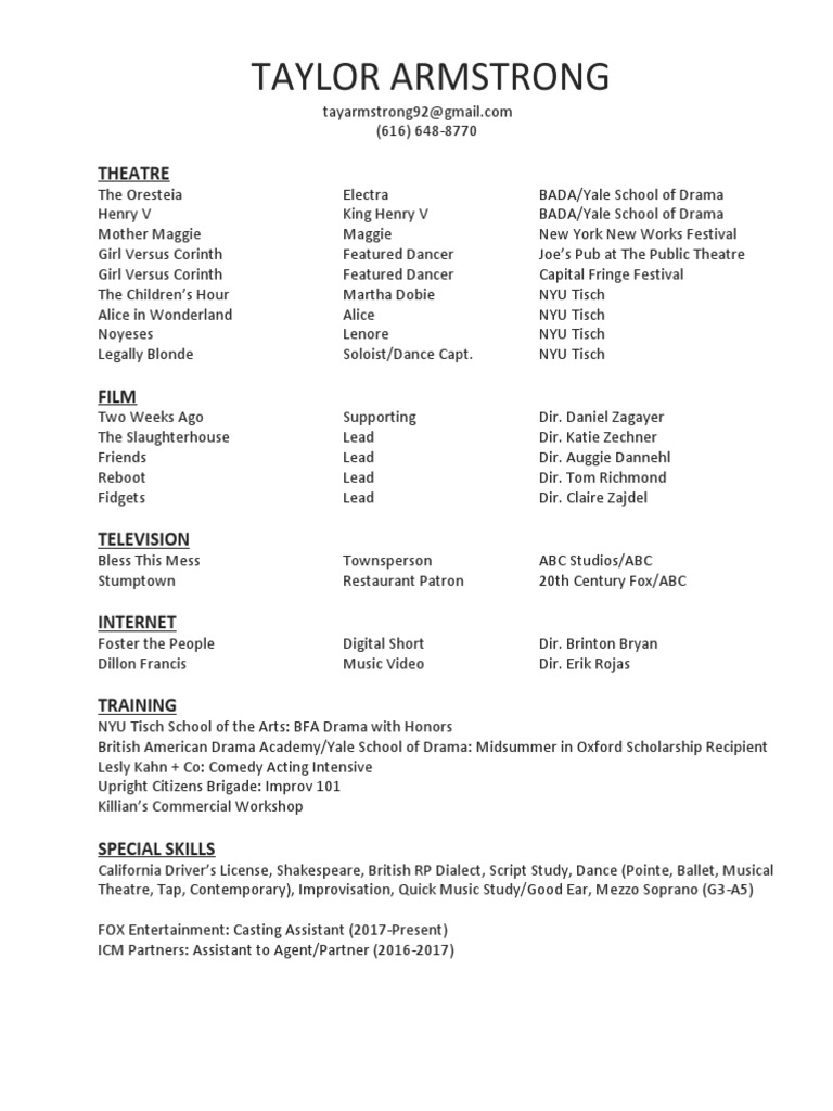 Taylor Armstrong Resume | PDF