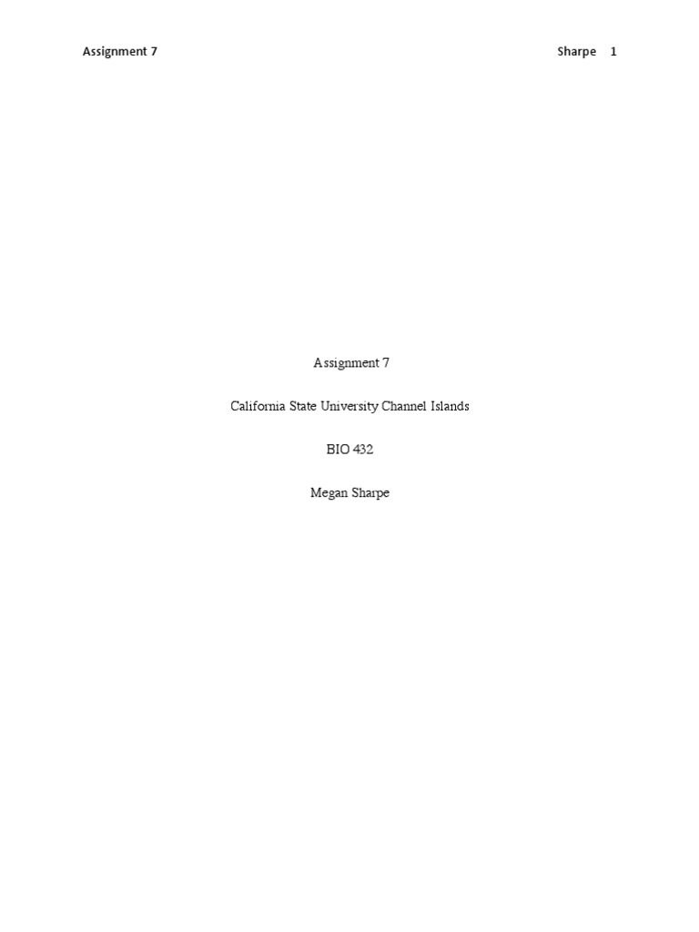 Bio 432 02 Assgn 7 Sharpem-2 | PDF | Cholera | Sanitation