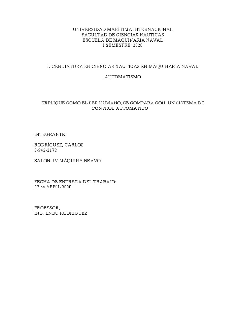 Rodriguez Carlos - Automatismo I (Explicacion Sobre Sistema de Control ...