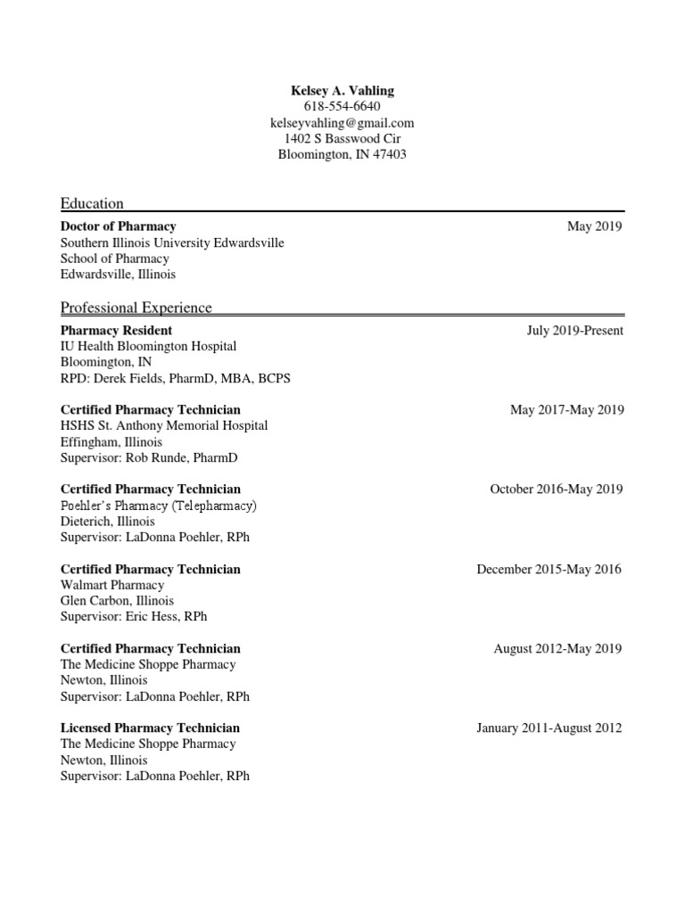 Post Grad CV | PDF | Pharmacist | Pharmacy