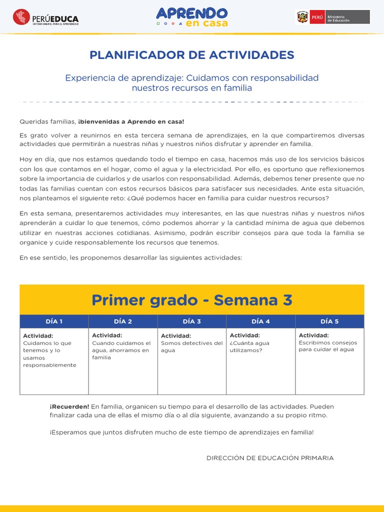 Actividades para Primer Grado: Cuidado de Recursos | PDF | Robot | Robótica