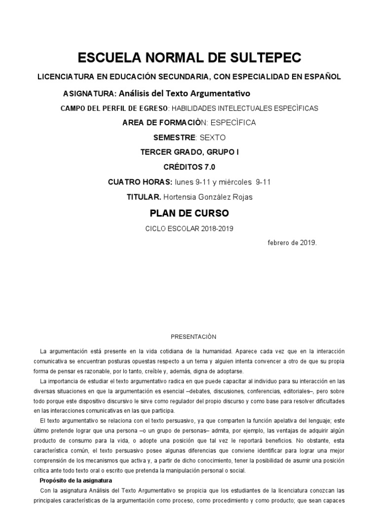 Plan de Texto Argumentativo | PDF | Ensayos | Comprensión lectora