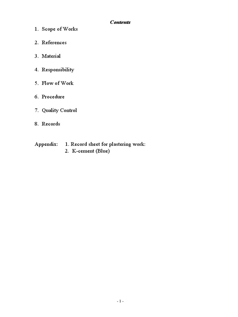 2.method Statement Plastering Work | PDF | Mortar (Masonry) | Plaster