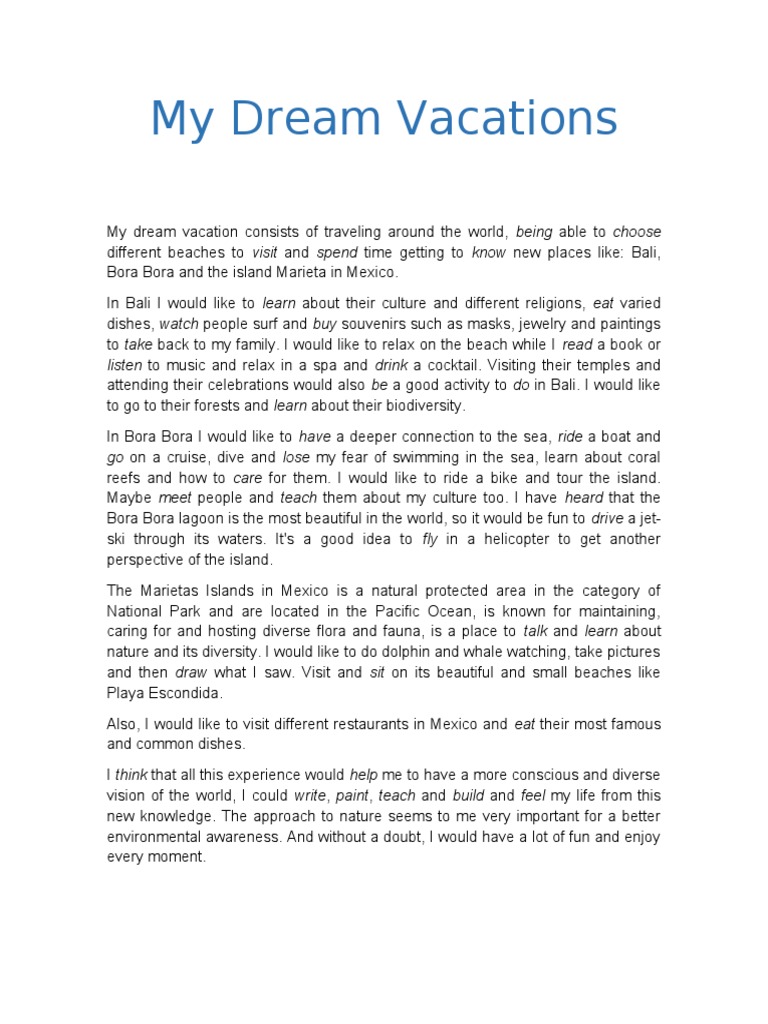 My Dream Vacations: Listen To Music and Relax in A Spa and Drink A ...