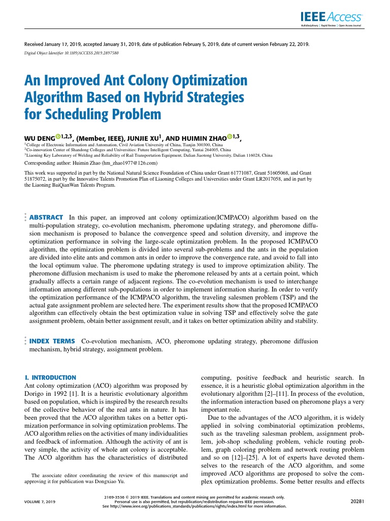 An Improved Ant Colony Optimization Algorithm Based On Hybrid Strategies For Scheduling Problem