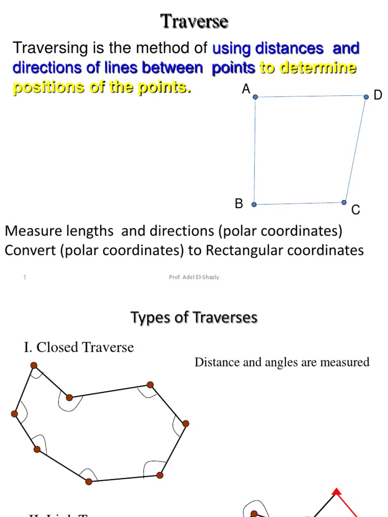 Traverse: Using Distances and Directions of Lines Between Points | PDF ...