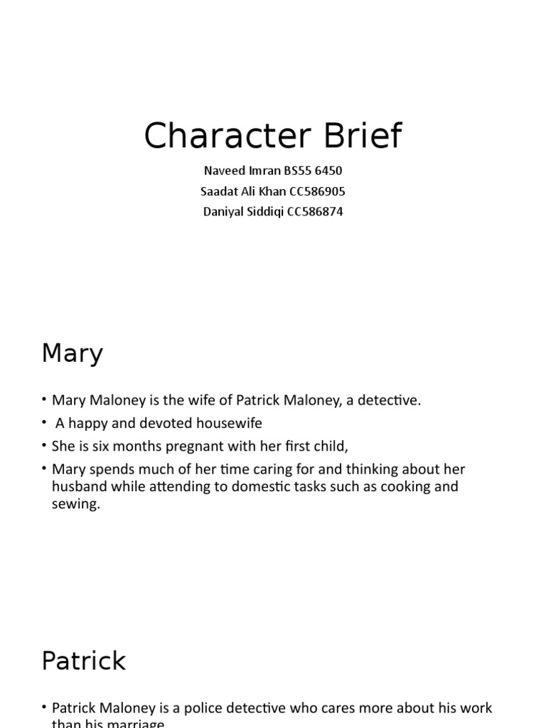 Character Brief | PDF