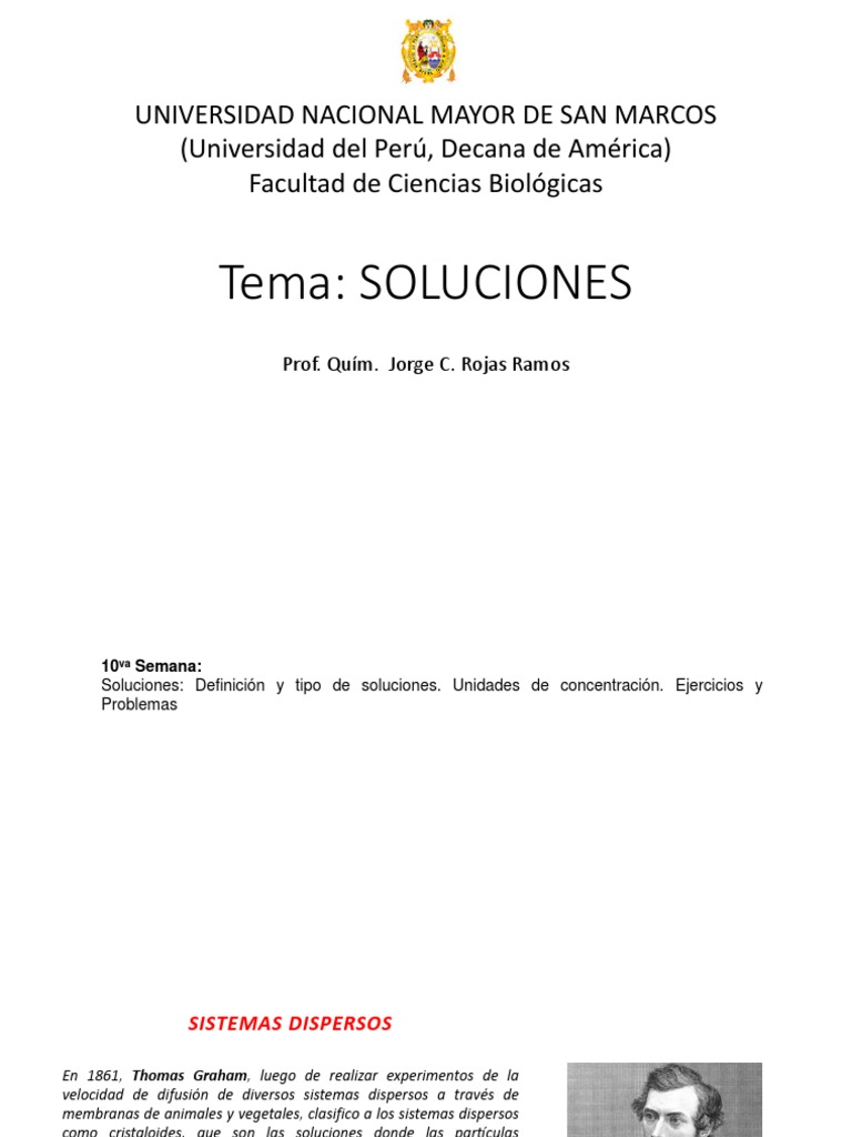 Soluciones UNMSM. 1 PDF | PDF | Coloide | Solubilidad
