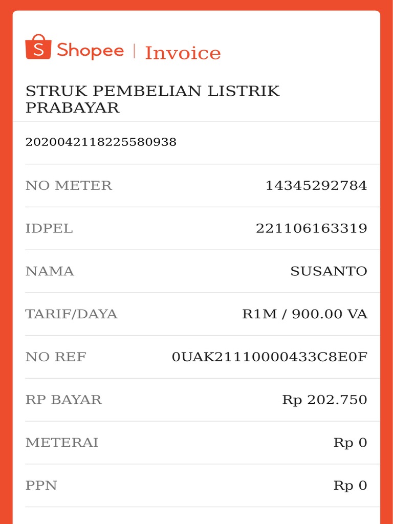 E-Receipt - Tanda Terima Shopee PDF | PDF