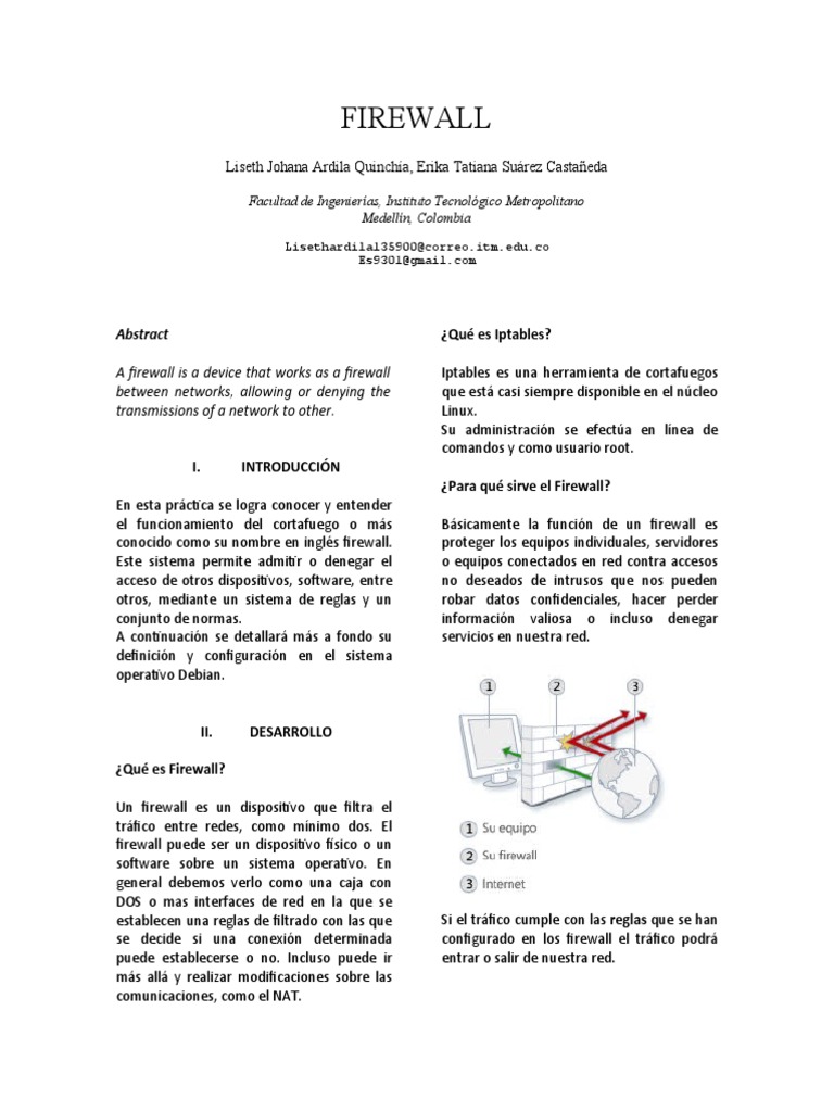 Informe Firewall | PDF | Cortafuegos (informática) | Protocolos de internet