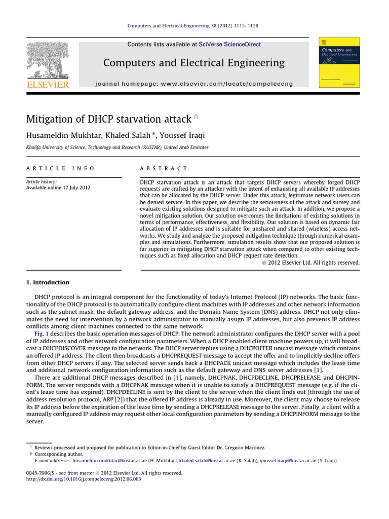 Mitigation of DHCP Starvation Attack | PDF | Ip Address | Port (Computer Networking)