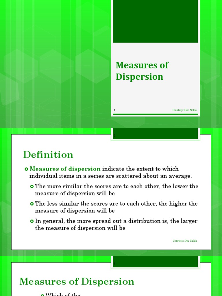 Measures of Dispersion: Courtesy: Doc Nelda | PDF | Variance ...