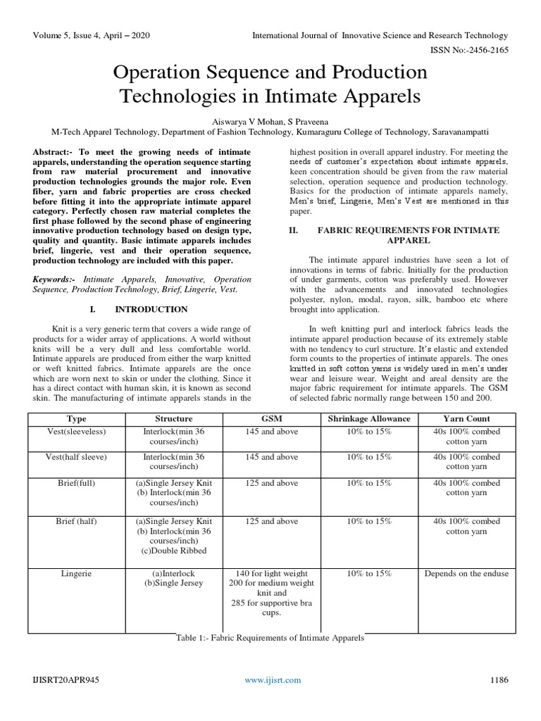 Operation Sequence and Production | PDF | Undergarment | Knitting