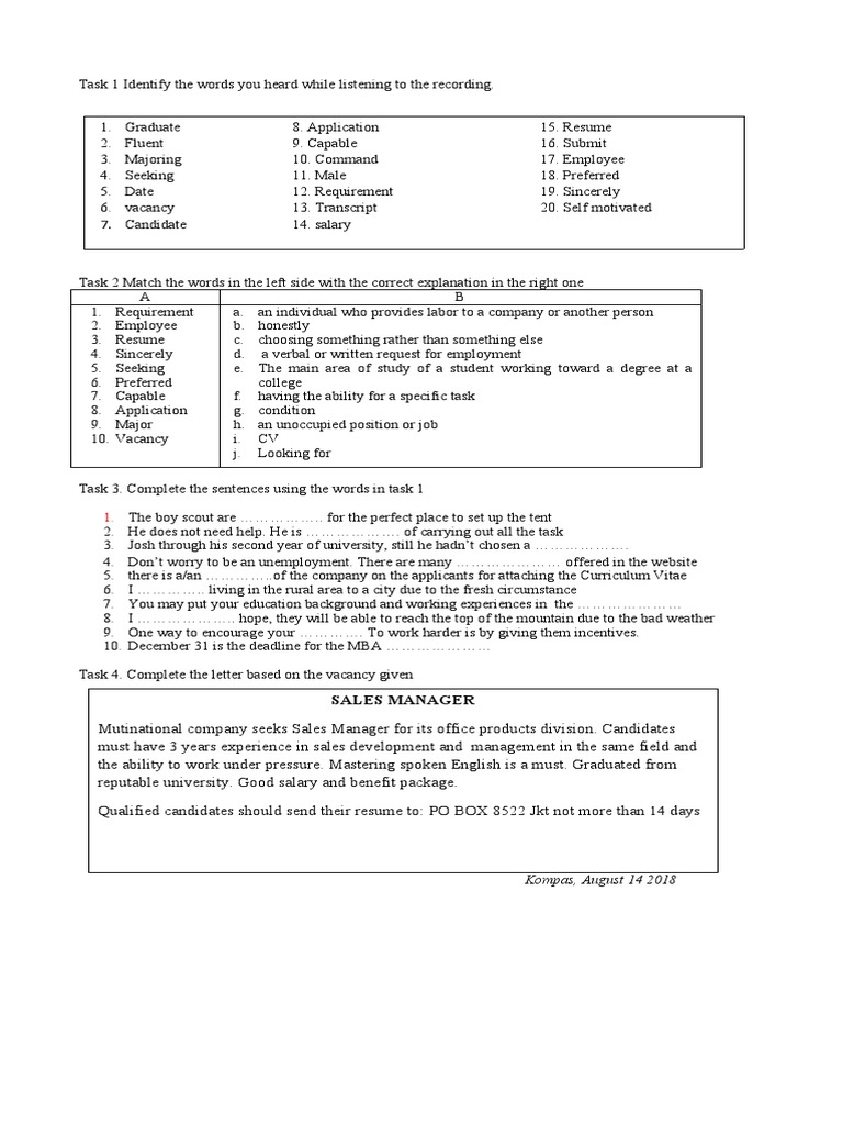 Job Application Materials and Requirements | PDF