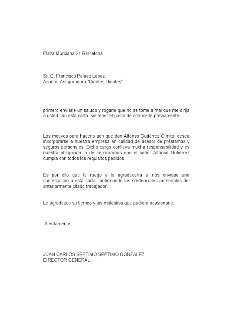 Carta 1 Corregida | PDF