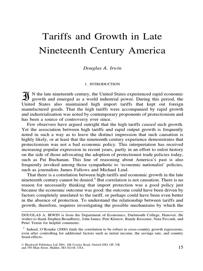 Tariffs in America | PDF | Tariff | Protectionism