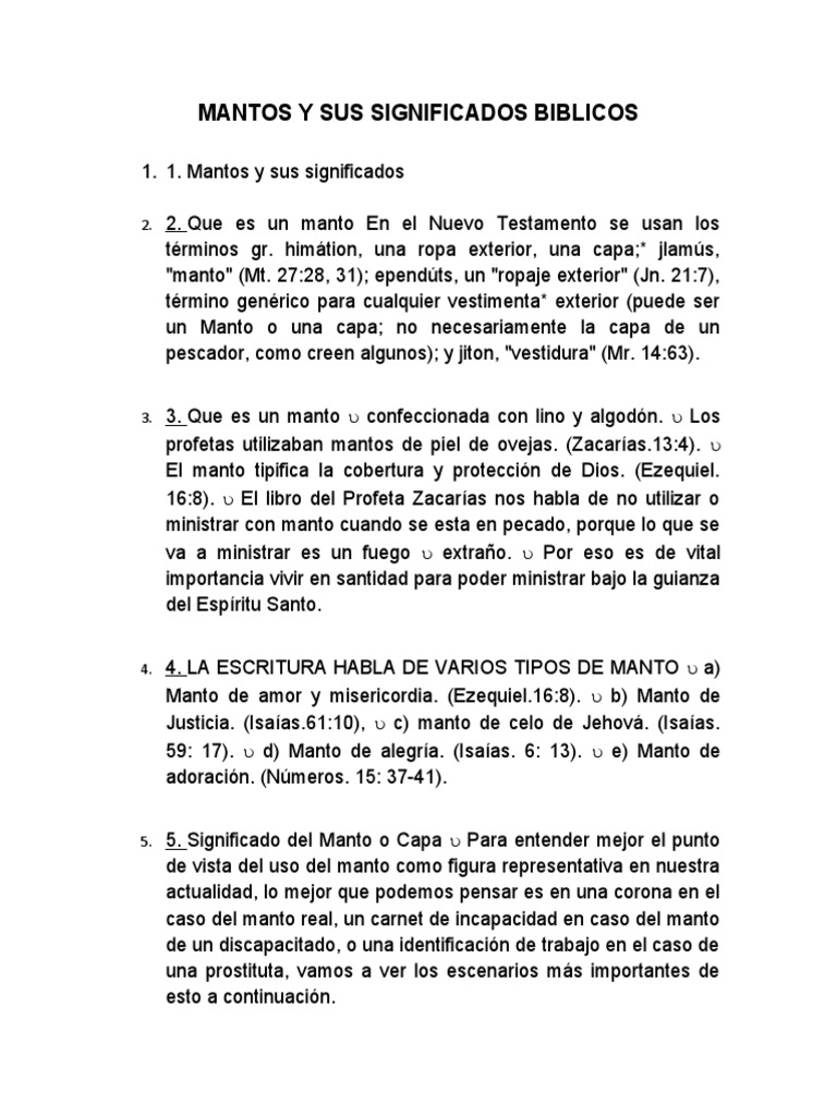 Mantos y Sus Significados Biblicos | PDF | David | Profeta