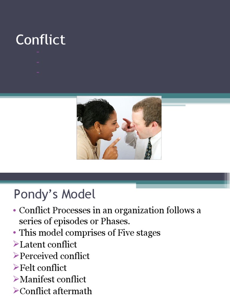 Conflict: Pondy's Model Classification of Conflict Negotiation | PDF ...