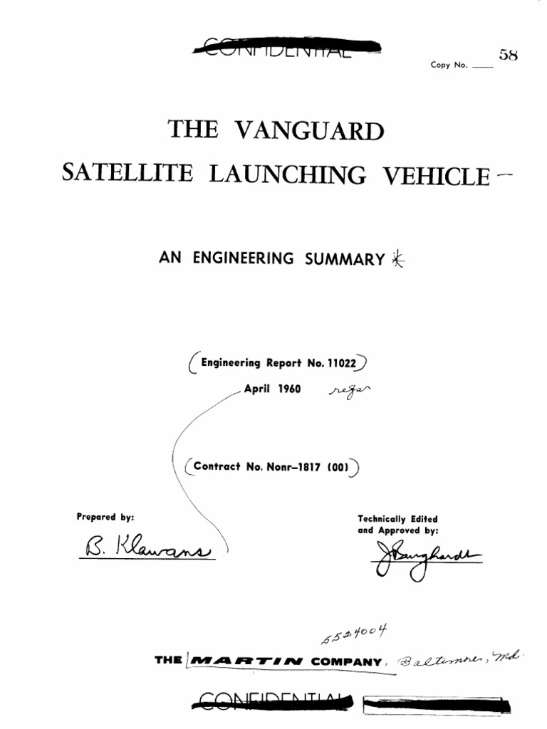 The Vanguard Satellite Launching Vehicle An Engineering Summary | PDF ...