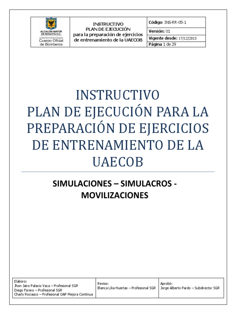 Instructivo Simulacros y Simulaciones V1 | PDF | Simulación | Planificación