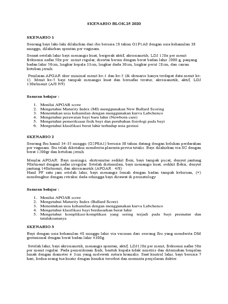 Skenario Dan Kel PBL Blok 25 | PDF