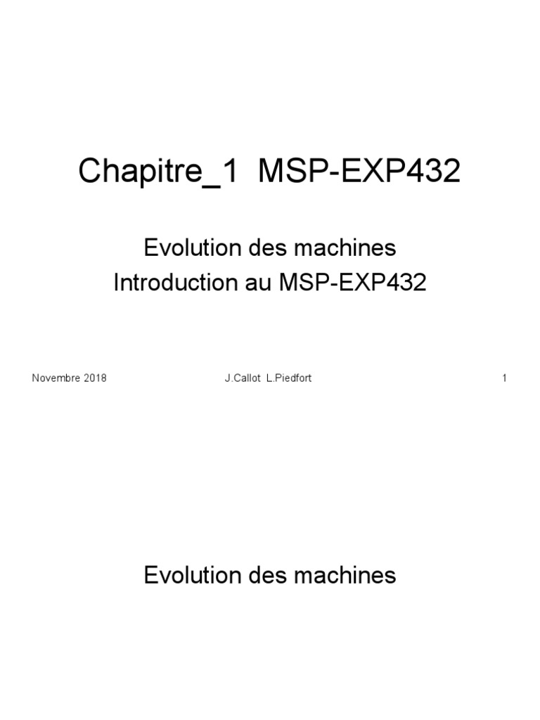 Chapitre 1 MSP432 | PDF | Microprocesseur | Architecture (Informatique)