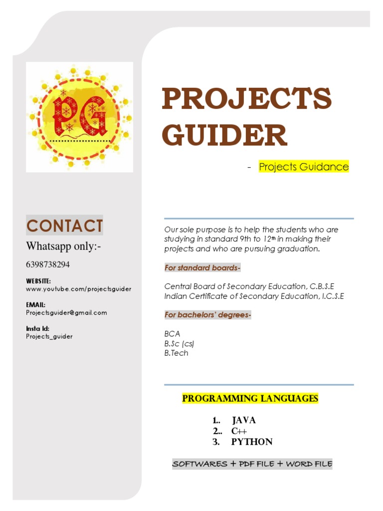 Projects Guider | PDF | World Wide Web | Internet & Web