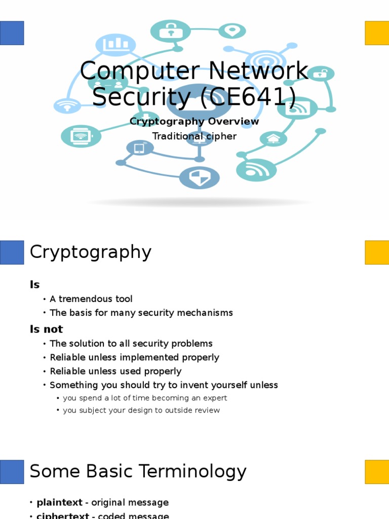 CE641 - W3 Cryptography Overview | PDF | Cryptography | Cipher
