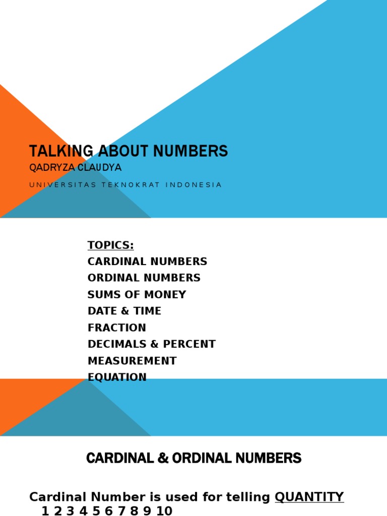 Numbers (Cardinal, Ordinal, Fraction) | PDF | Fraction (Mathematics ...