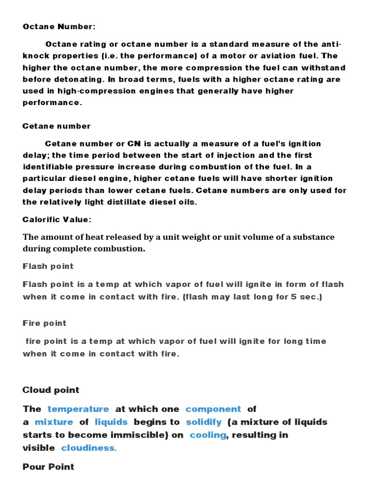 Octane Rating or Octane Number | PDF | Science & Mathematics