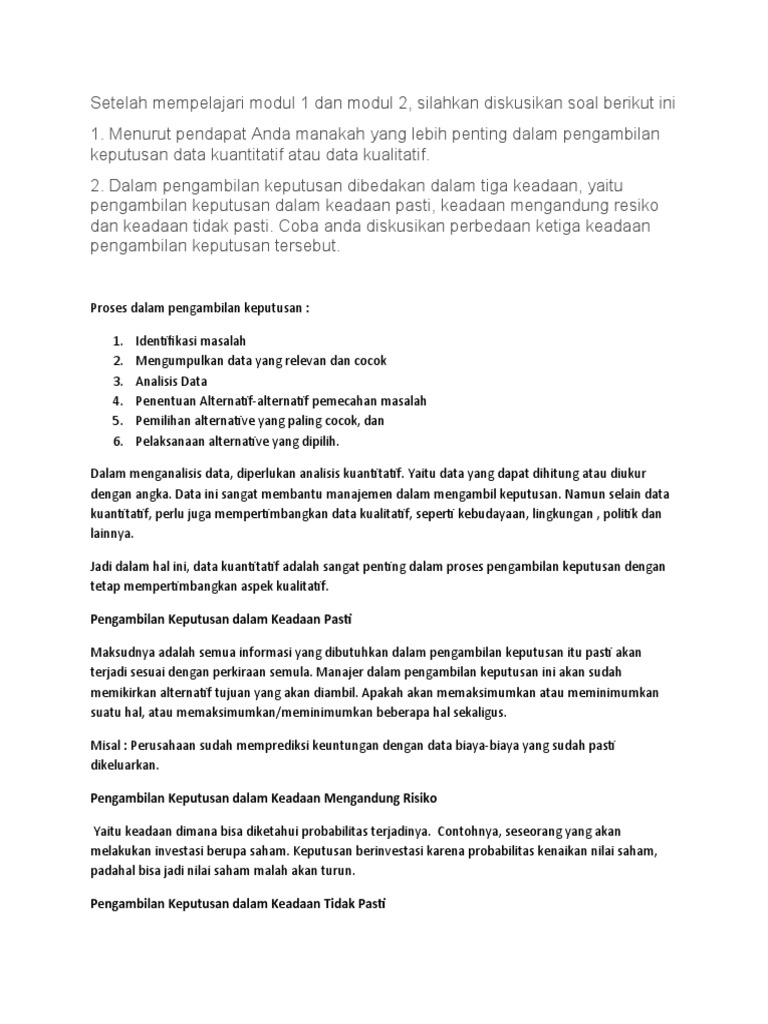 Diskusi Riset Operasi | PDF