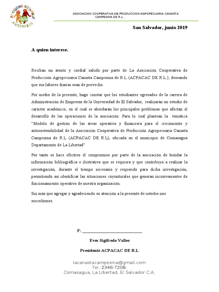 Carta Compromiso UES | PDF