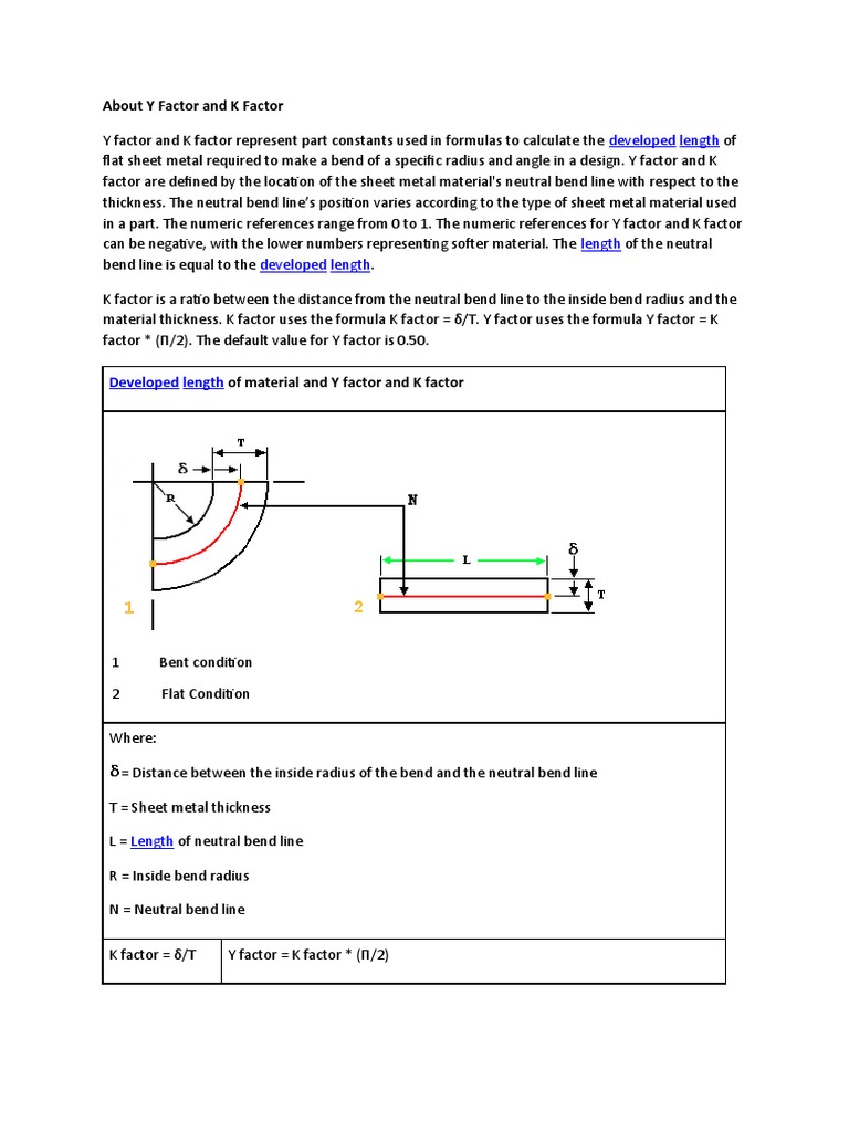 Developed Length: About Y Factor and K Factor | PDF