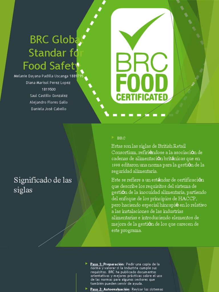 BRC Global Standar For Food Safety | PDF | Calidad (comercial) | Economias