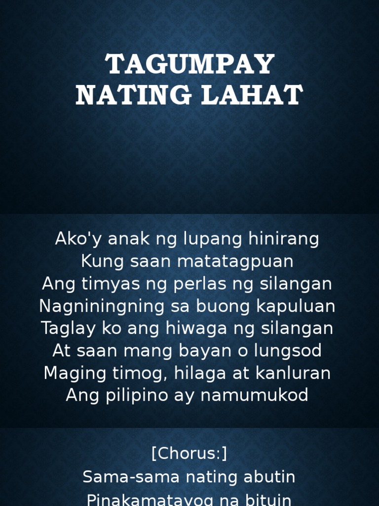 Tagumpay Nating Lahat | PDF