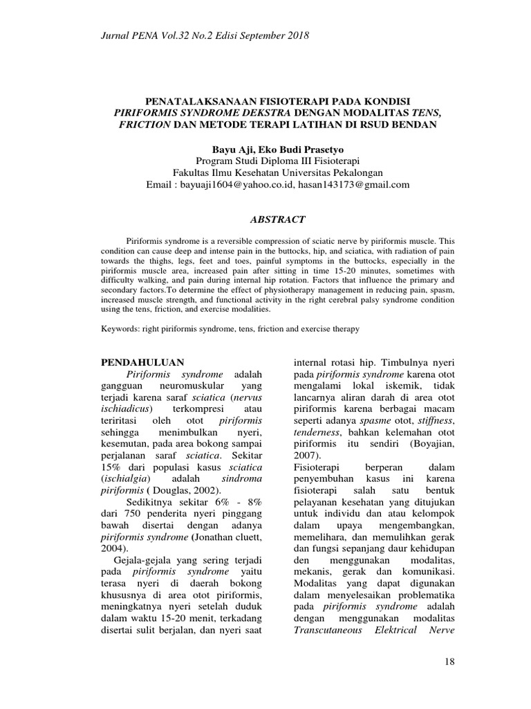 Fisioterapi Piriformis Syndrome | PDF | Sains & Matematika
