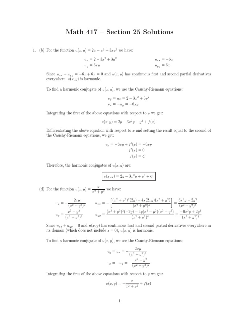 Math 417 - Section 25 Solutions | PDF | Differential Calculus ...