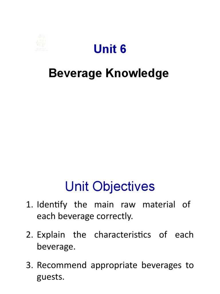 Unit 6: Beverage Knowledge | PDF | Beer | Brewing
