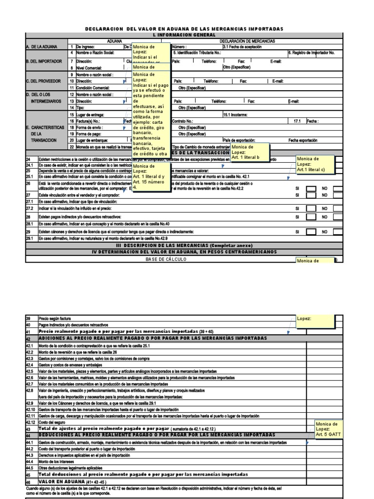 Declaración Del Valor en Aduanas 03102018 | PDF | aduana | Bienes