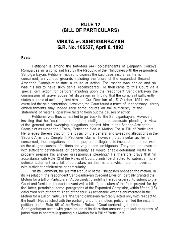 Remedial Law Case Digest | PDF | Lawsuit | Complaint