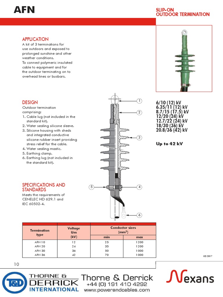 Outdoor Cable Termination Kits | PDF | Insulator (Electricity ...