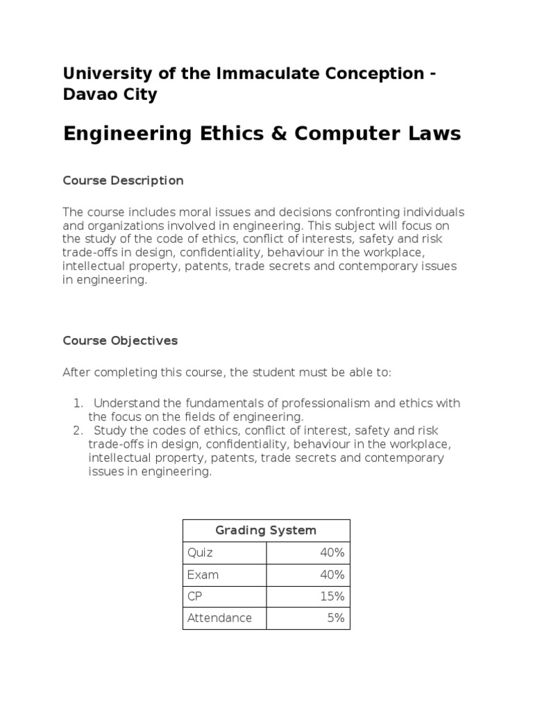 Ethics Syllabus (UIC) | PDF | Business