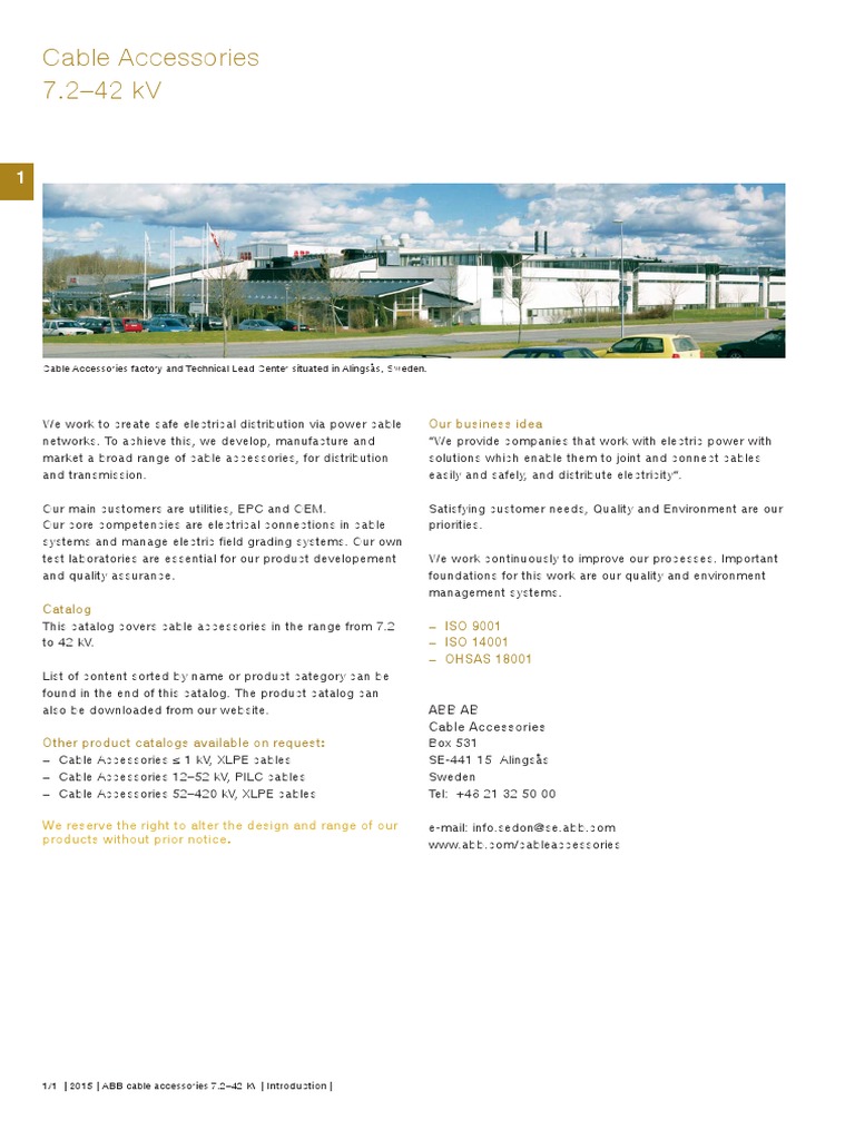 4 - 2015 - Catalog - ABB Cable Accessories 7.2-42 KV - English ...