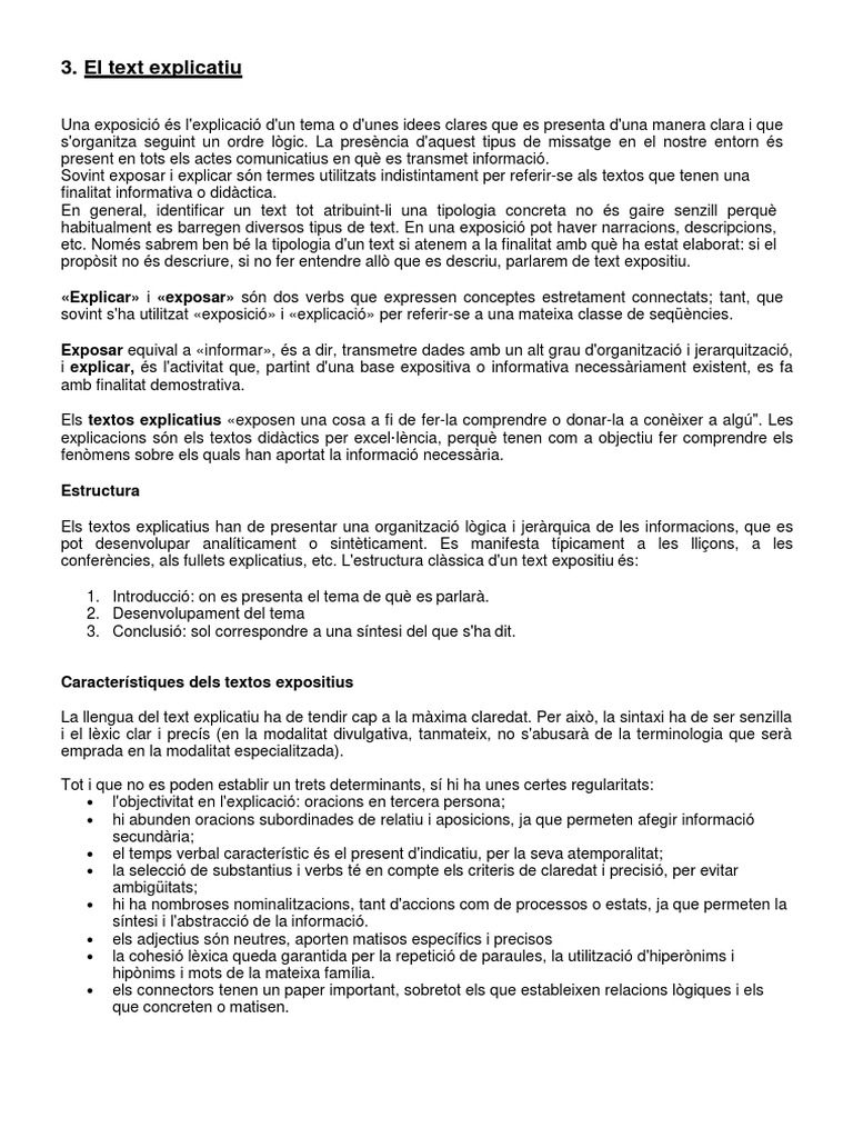 Tipologia - textual-XTEC (Text Explicatiu) | PDF