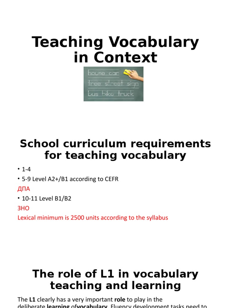 Teaching Vocabulary in Context-S1,2 | PDF | Second Language | Fluency