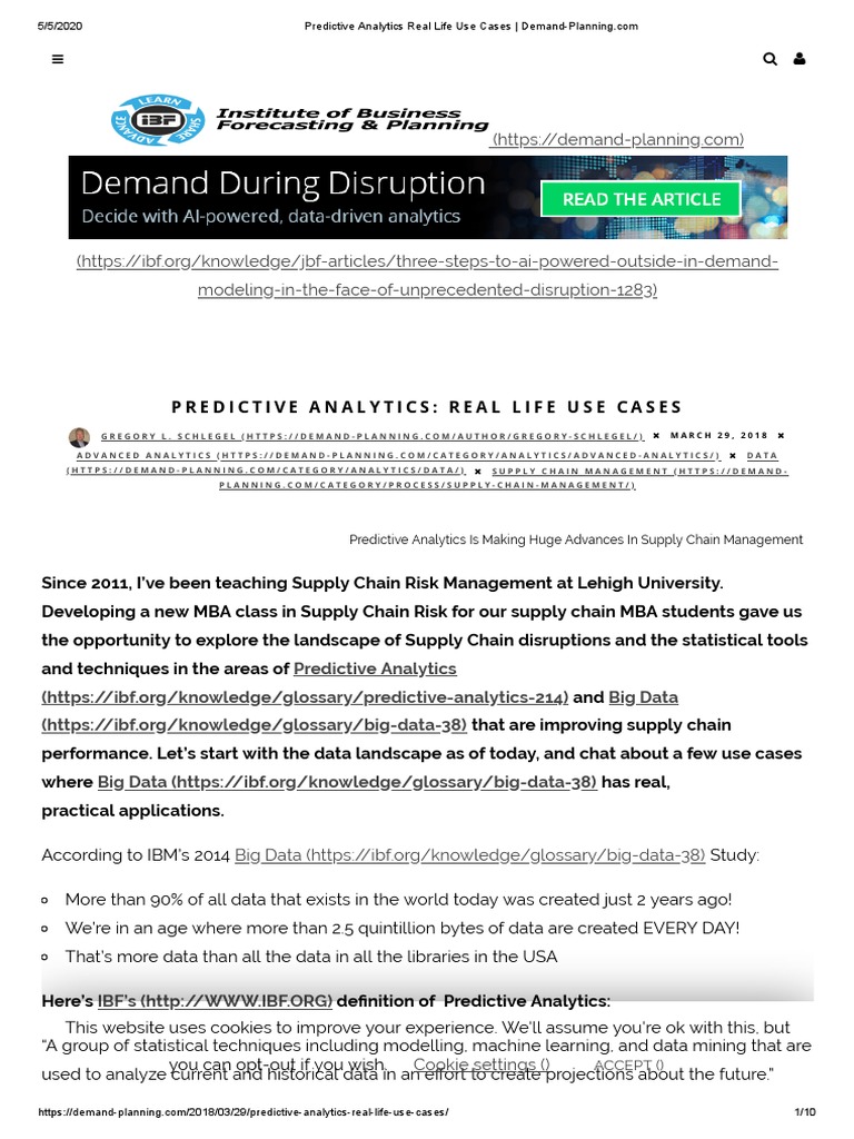 Predictive Analytics Real Life Use Cases | PDF | Predictive Analytics ...